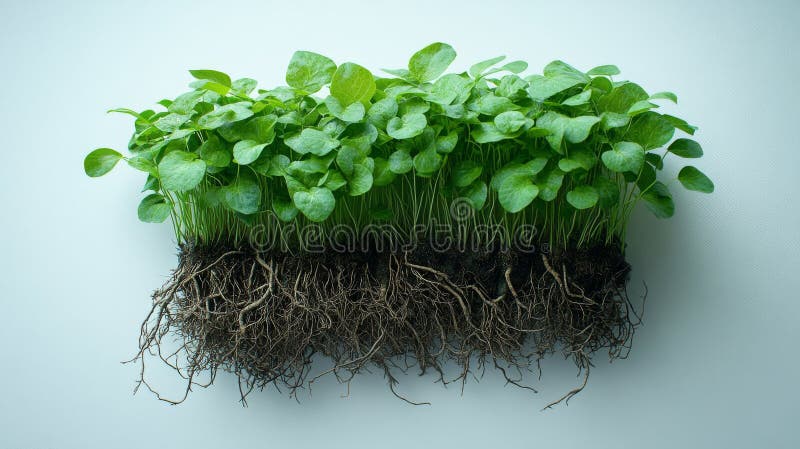 Lush Green Plant with Roots on White Background for Botanical Study and ...
