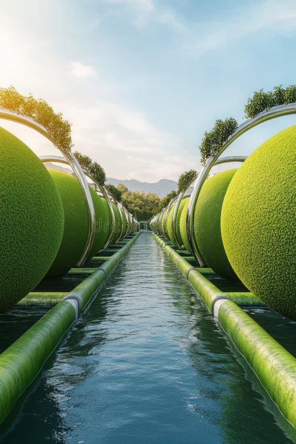 Lush Green Spheres Illustrate Advanced Green Hydrogen Production ...