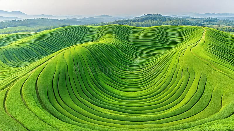 Lush Green Terraced Fields stock video. Video of vivid - 383120709