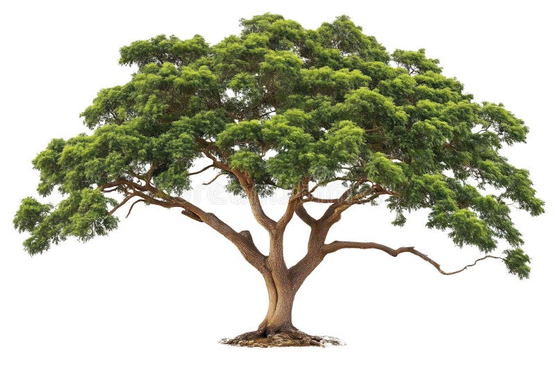 Lush Green Tree Isolated on White Background Stock Illustration ...