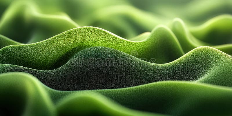 Lush Green Undulating Textures Resembling Soft Waves in a Vibrant ...