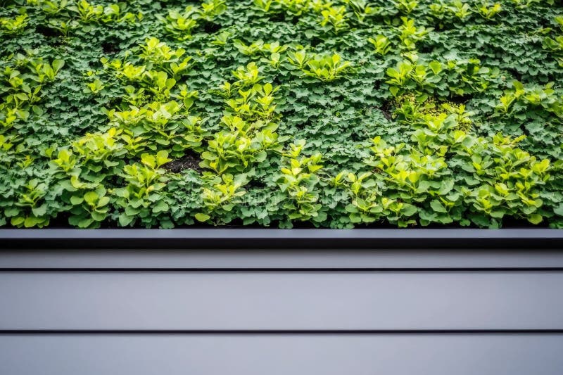 Lush Green Vertical Garden on Modern Wall Stock Image - Image of modern ...