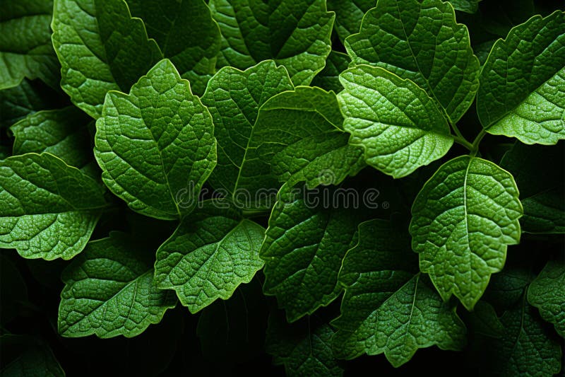 Lush Greenery, Detailed Leaf Texture, Captivating Nature Backdrop Stock ...