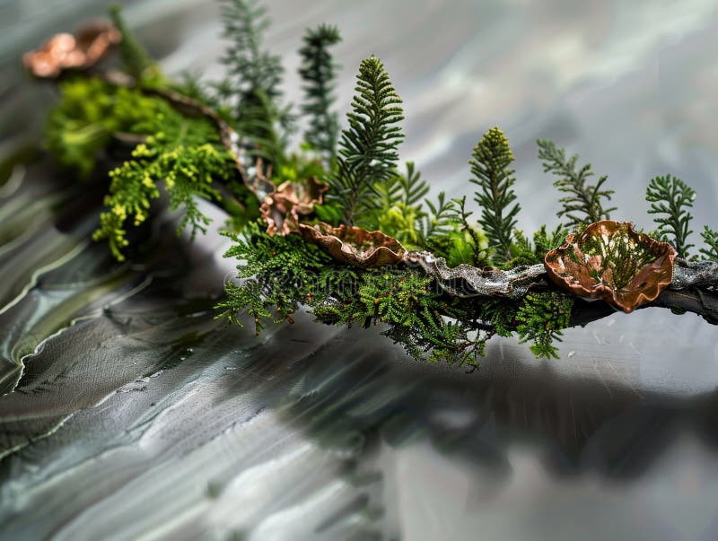 Lush Greenery Emerging from Abstract Textured Surface Stock ...