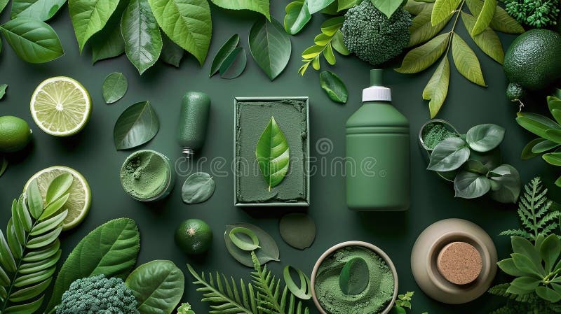 Lush Greenery and Fresh Ingredients on a Vibrant Tabletop Stock Photo ...