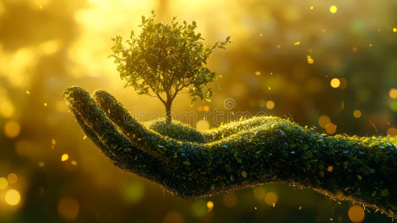 A Lush Greenery Hand Holding a Small Plant. Stock Photo - Image of life ...