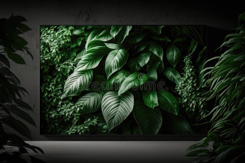 Lush Greenery on Matching Backdrop. AI Generated Stock Illustration - Illustration of nature ...
