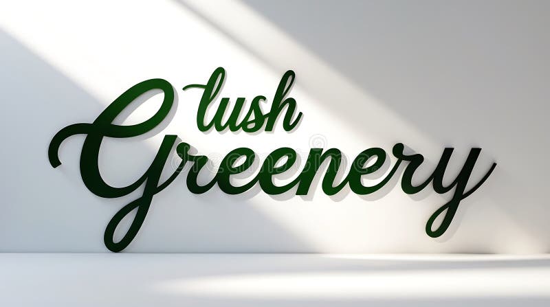 Lush Greenery Typography with Natural Shadow Effect on a Clean Surface ...