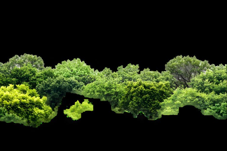 Lush Greenery: Verdant Trees and Shrubs in a Dense Forest Canopy Stock ...