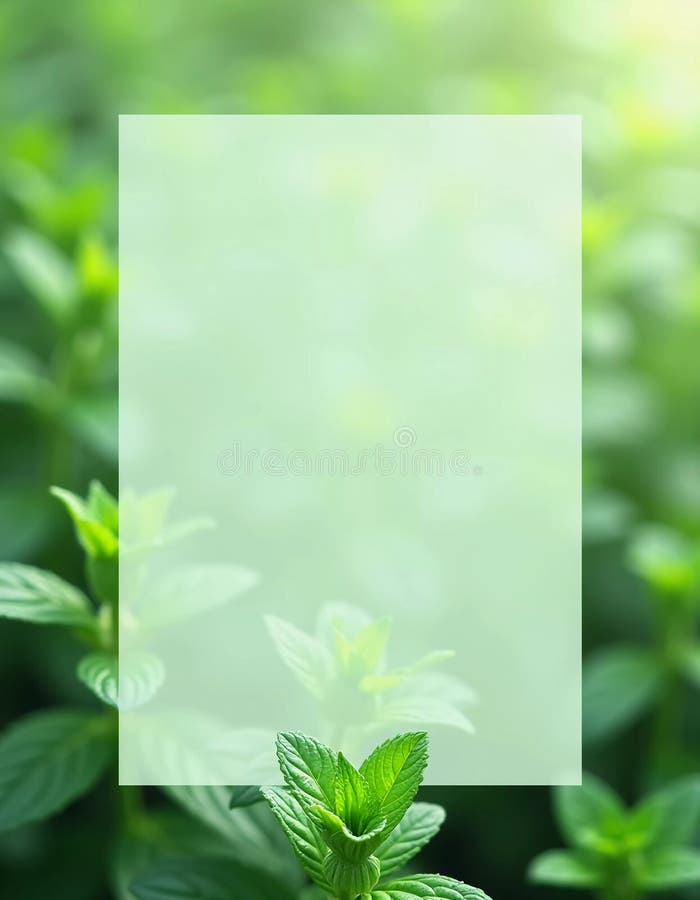 Lush Mint Plants Create a Fresh Environment with a Translucent Backdrop ...