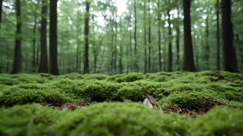 Lush Moss Carpet in Tranquil Forest Nature Background Stock Video ...