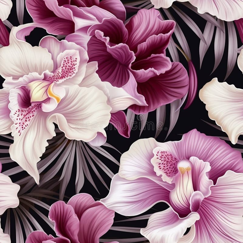 Lush Orchid Flower Tree with Pot Photos Stock Photo - Image of flora ...