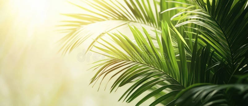 Lush Palm Leaves Basking in Bright Light, Symbolizing Hope and Renewal ...