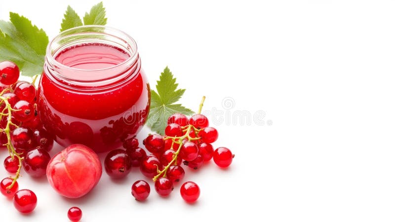 Lush Red Currant Cluster with Jam in Glass Jar. Generative AI Stock ...