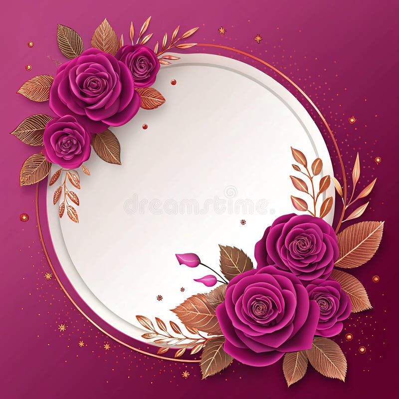 Lush Roses on a Deep Red Gradient Background Stock Illustration ...