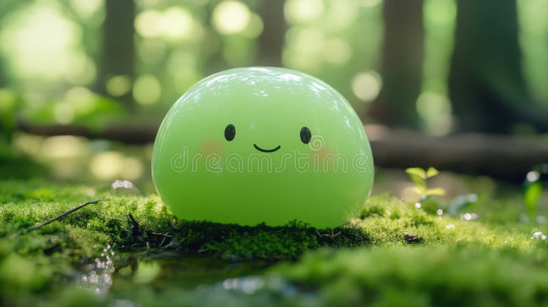 Lush Slime in an Enchanted Forest, Styled Like a Fantasy Anime. Stock ...