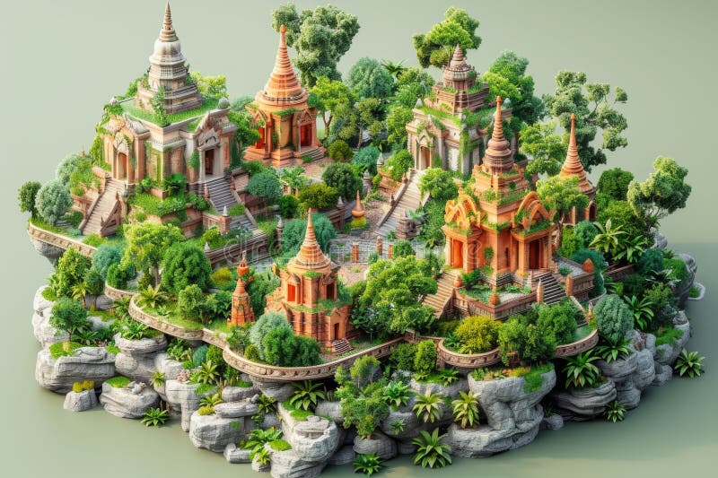 Lush Temple Gardens stock illustration. Illustration of nature - 321431168 Lush Temple Gardens stock illustration. Illustration of nature - 321431168