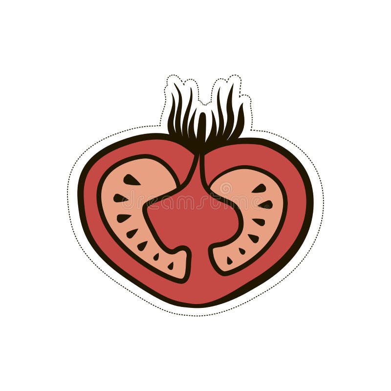Lush Tomato Cartoon Funny Cute Illustration Stock Vector - Illustration ...