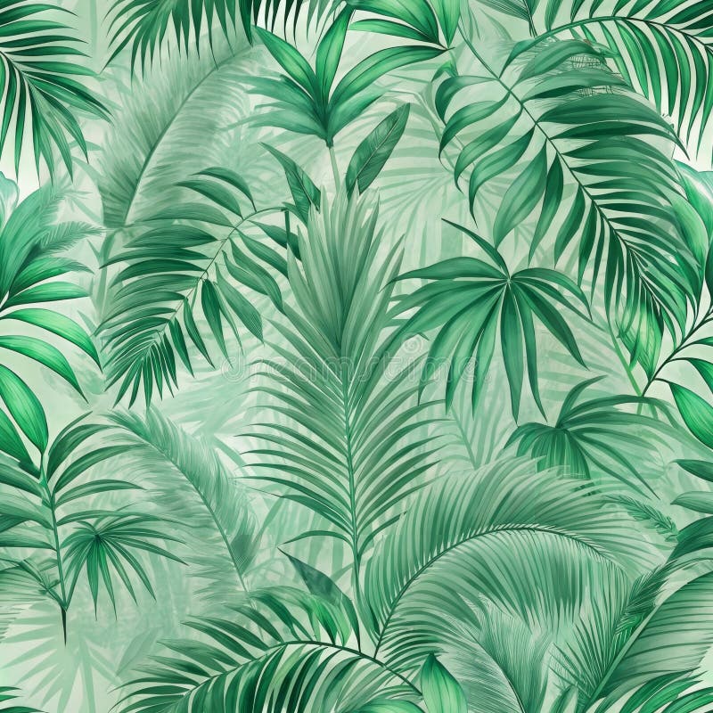 Lush Tropical Foliage Pattern with Vibrant Green Leaves Stock Photo ...