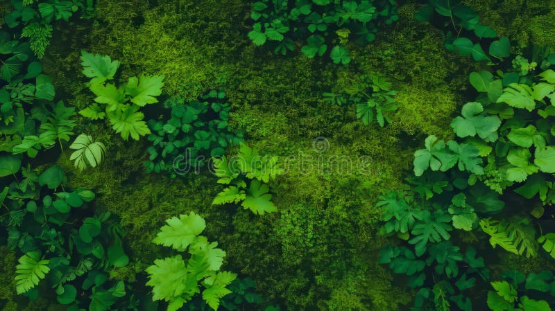 Lush Tropical Forest with Mossy Texture in Pale Lime Green Stock ...