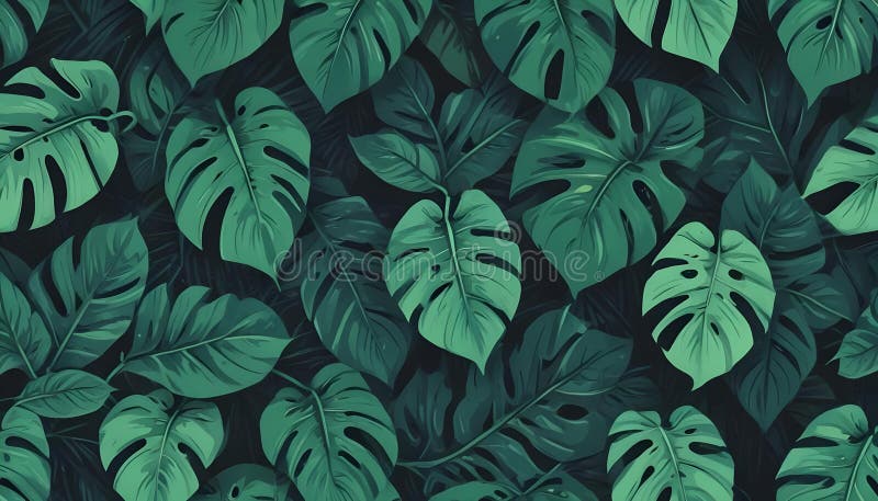 A Lush Tropical Leaf Pattern Template for Print Stock Vector ...