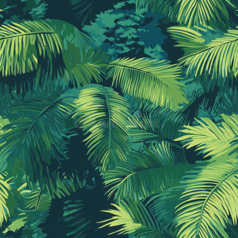 Lush Tropical Palm Leaves Pattern for Vibrant Nature Backdrop Stock ...