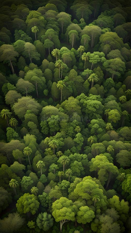 Lush Tropical Rainforest Canopy Seen from Elevated Viewpoint Stock ...