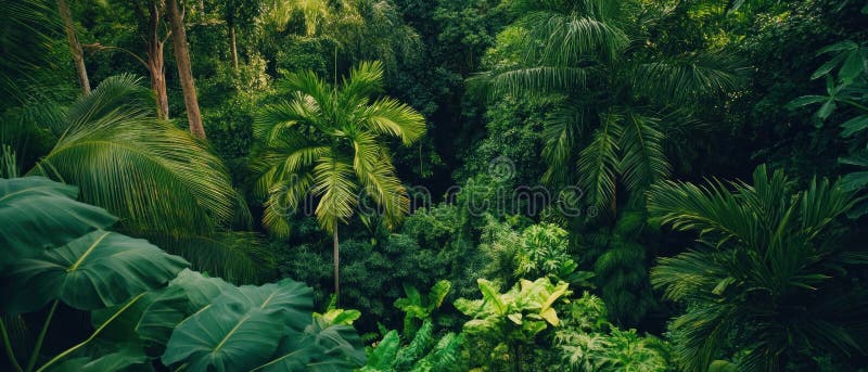 Lush Tropical Rainforest Canopy Texture Creating a Seamless Pattern ...