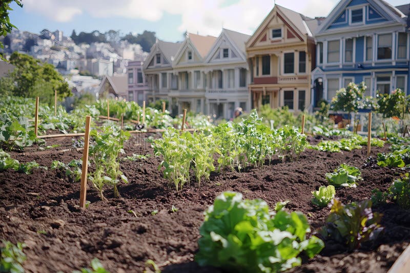 A Lush Vegetable Garden with Rows of Vegetables Growing in the Ground ...