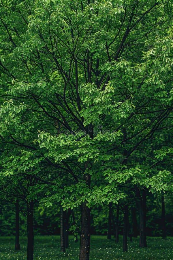 Lush, Verdant Tree Filled with Green Leaves in a Forest Setting. Stock ...