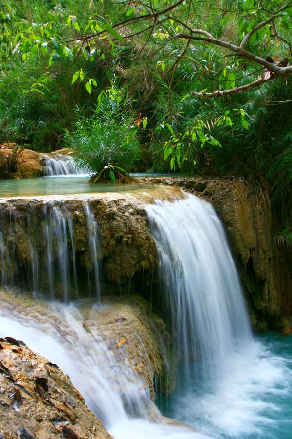 Lush Waterfall stock photo. Image of meditation, tropics - 2306768