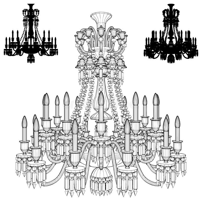 Luster Chandelier Detail Vector. Illustration Isolated on White ...