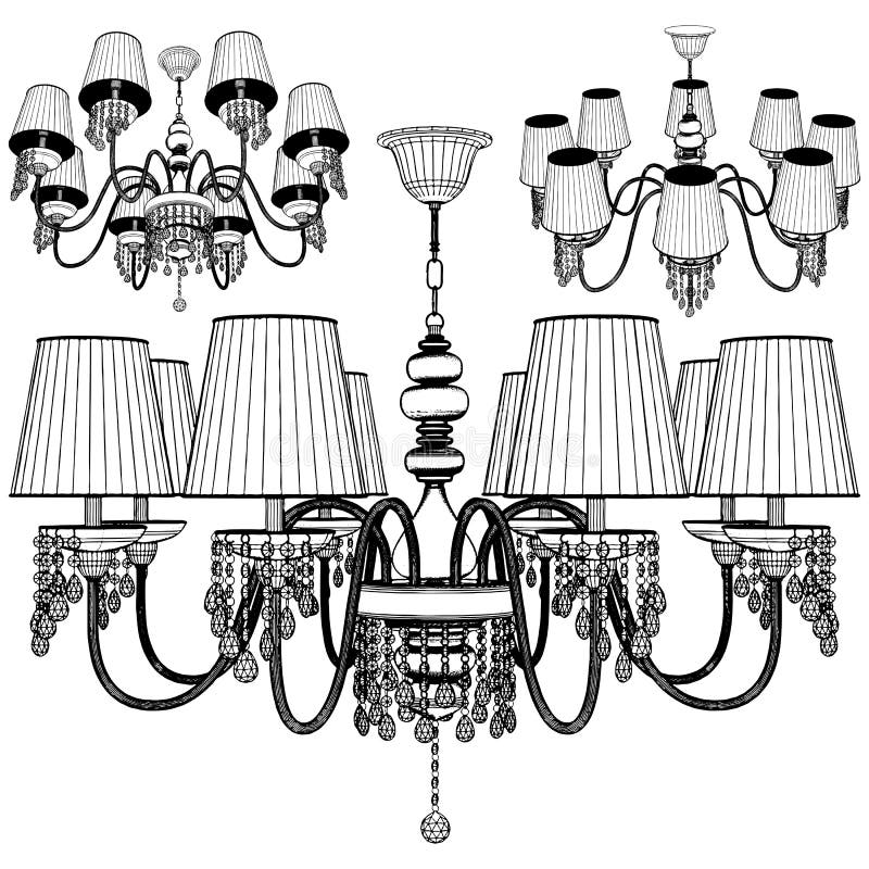 Luster Chandelier Vector. Illustration Isolated on White Background ...