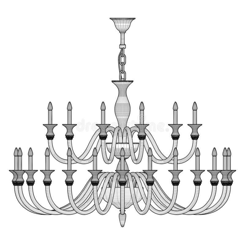 Luster Chandelier Vector. Illustration Isolated on White Background. a ...