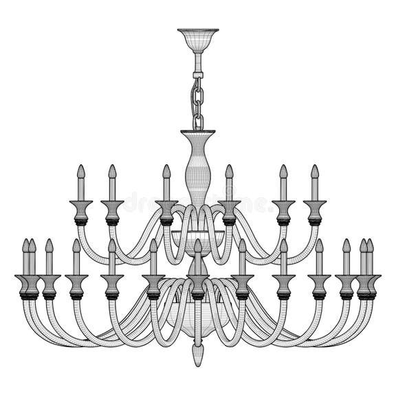 Luster Chandelier Vector. Illustration Isolated on White Background. a ...