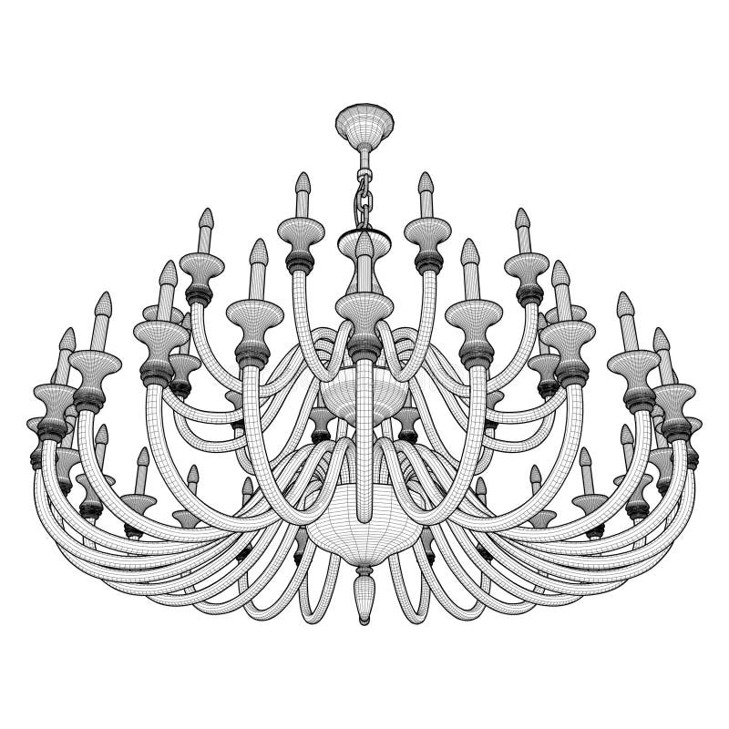 Luster Chandelier Vector. Illustration Isolated on White Background. a ...