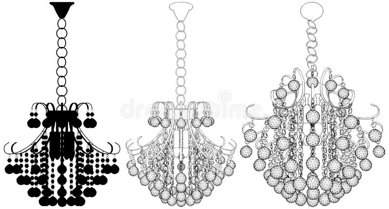 Luster Chandelier Vector. Illustration Isolated on White Background ...