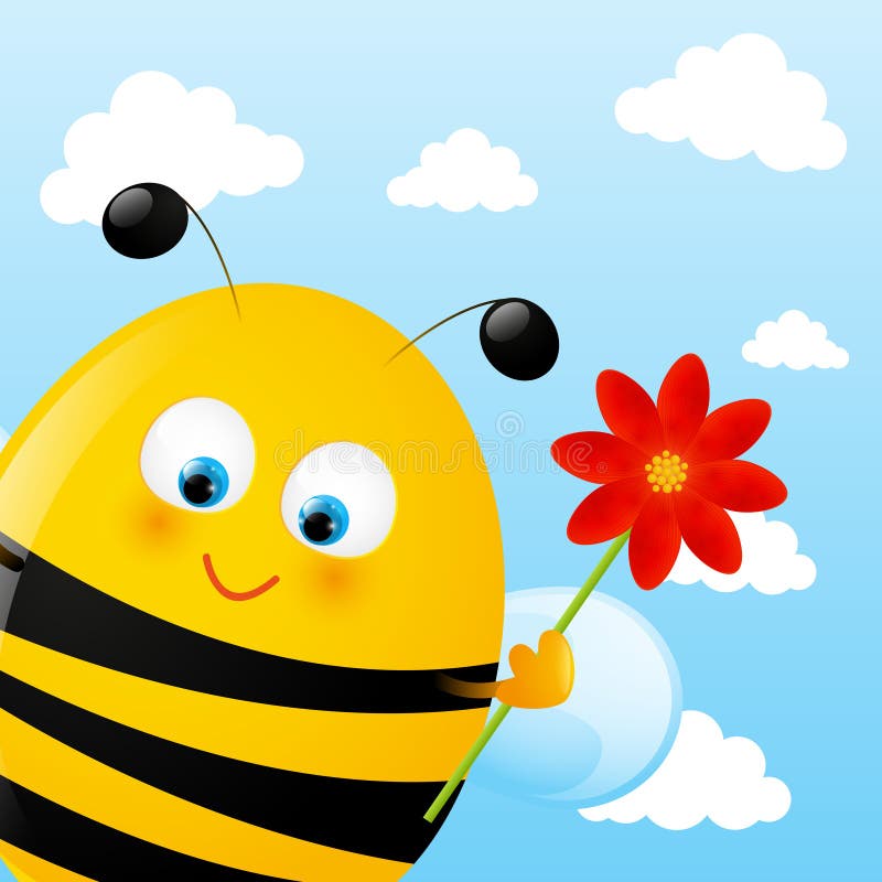 Lustige Biene vektor abbildung. Illustration von lächeln - 42460734