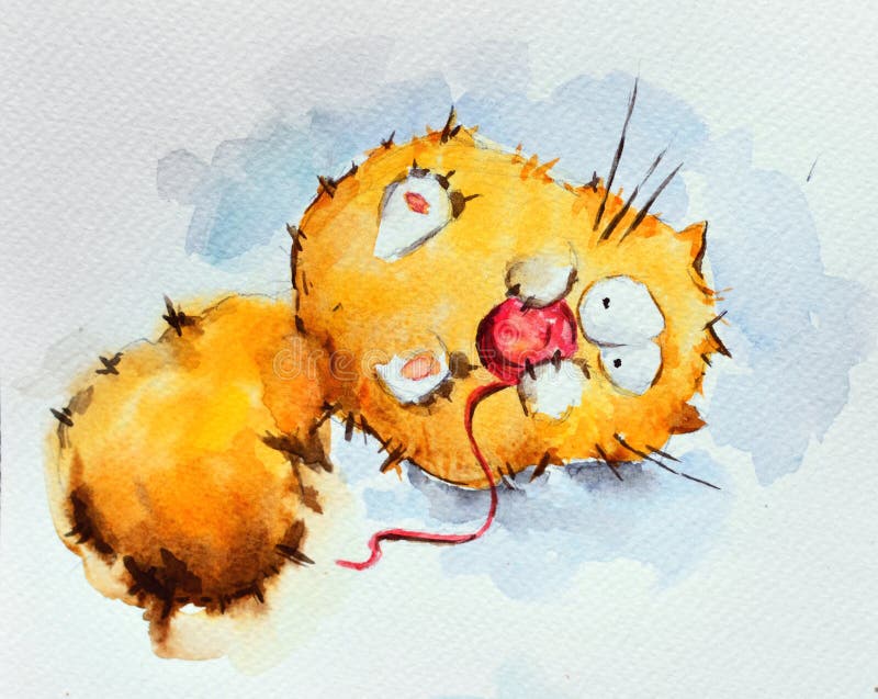 Lustige faule Katze stock abbildung. Illustration von katze - 64992840