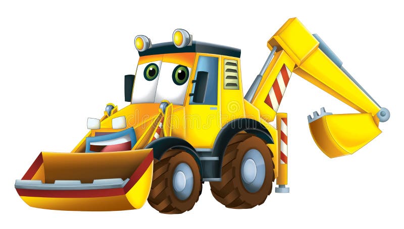 Lustiger Bagger Der Karikatur - Lokalisiert Stock Abbildung ...