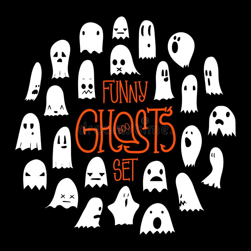 Lustige Geister Halloweens Stellten 8 Ein Vektor Abbildung ...