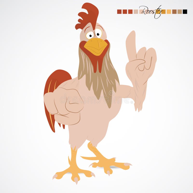 Lustiger Hahn Der Karikatur Vektor Abbildung - Illustration von heftig ...