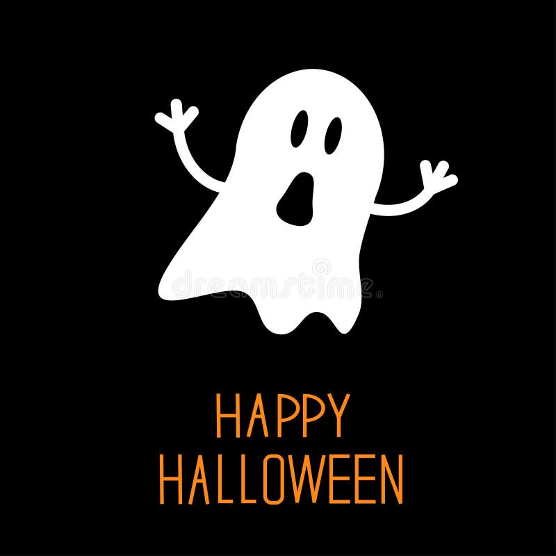 Lustiger Halloween-Geist. Karte. Vektor Abbildung - Illustration von ...