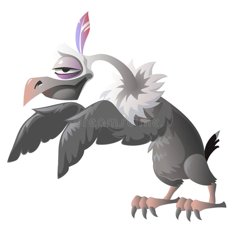 Trauriger Karikatur-Geier vektor abbildung. Illustration von bussard ...