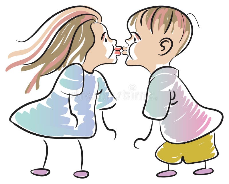 Lustiger Kuss vektor abbildung. Illustration von gefühl - 14769954