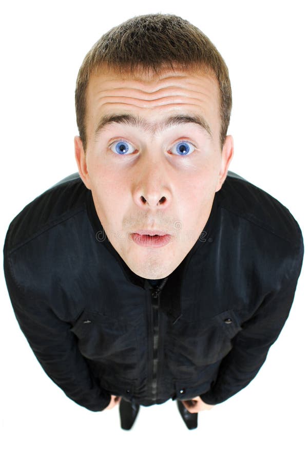 Lustiger Mann schaut oben stockbild. Bild von wütend - 22798169
