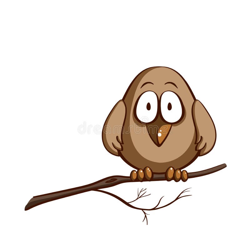 Lustiger Spatz auf Weiß vektor abbildung. Illustration von komisch ...