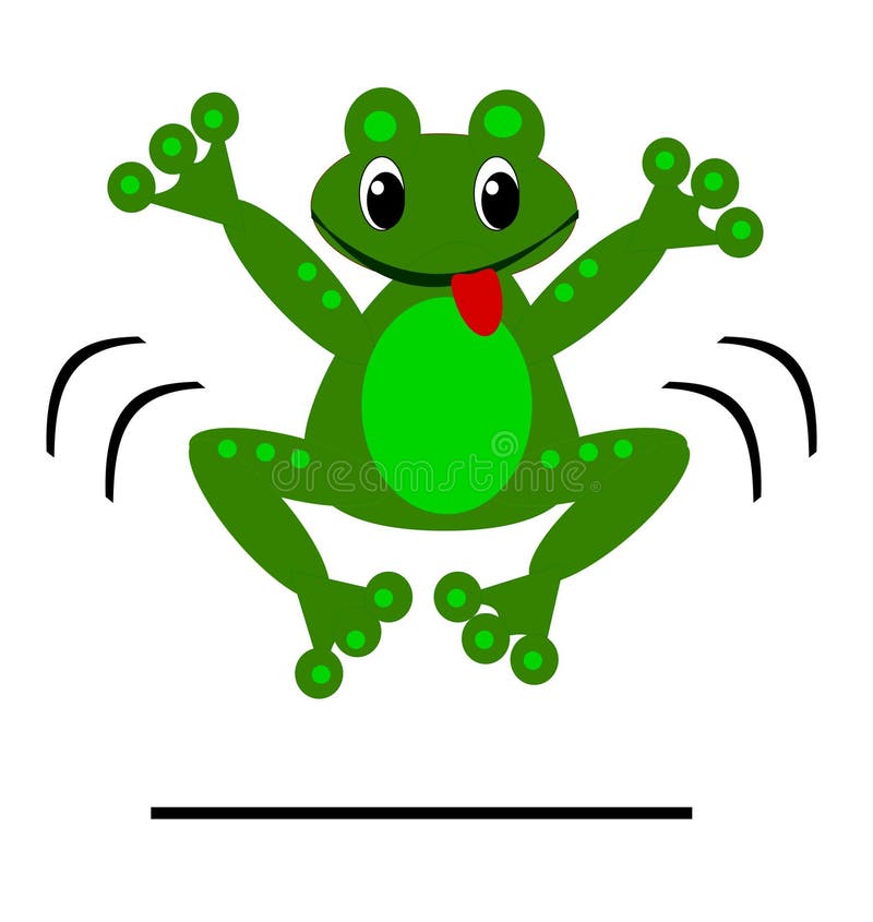 Lustiger Springender Frosch - Digital-Kunst Vektor Abbildung ...