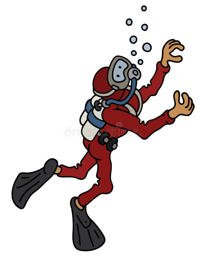 Lustiger Taucher Mit Einer Kamera Vektor Abbildung - Illustration von ...