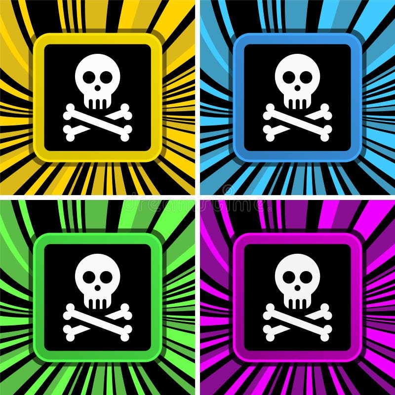 Lustige Roger-Linie Symbol Todeswarnung, Totenkopf Mit Gekreuzter ...